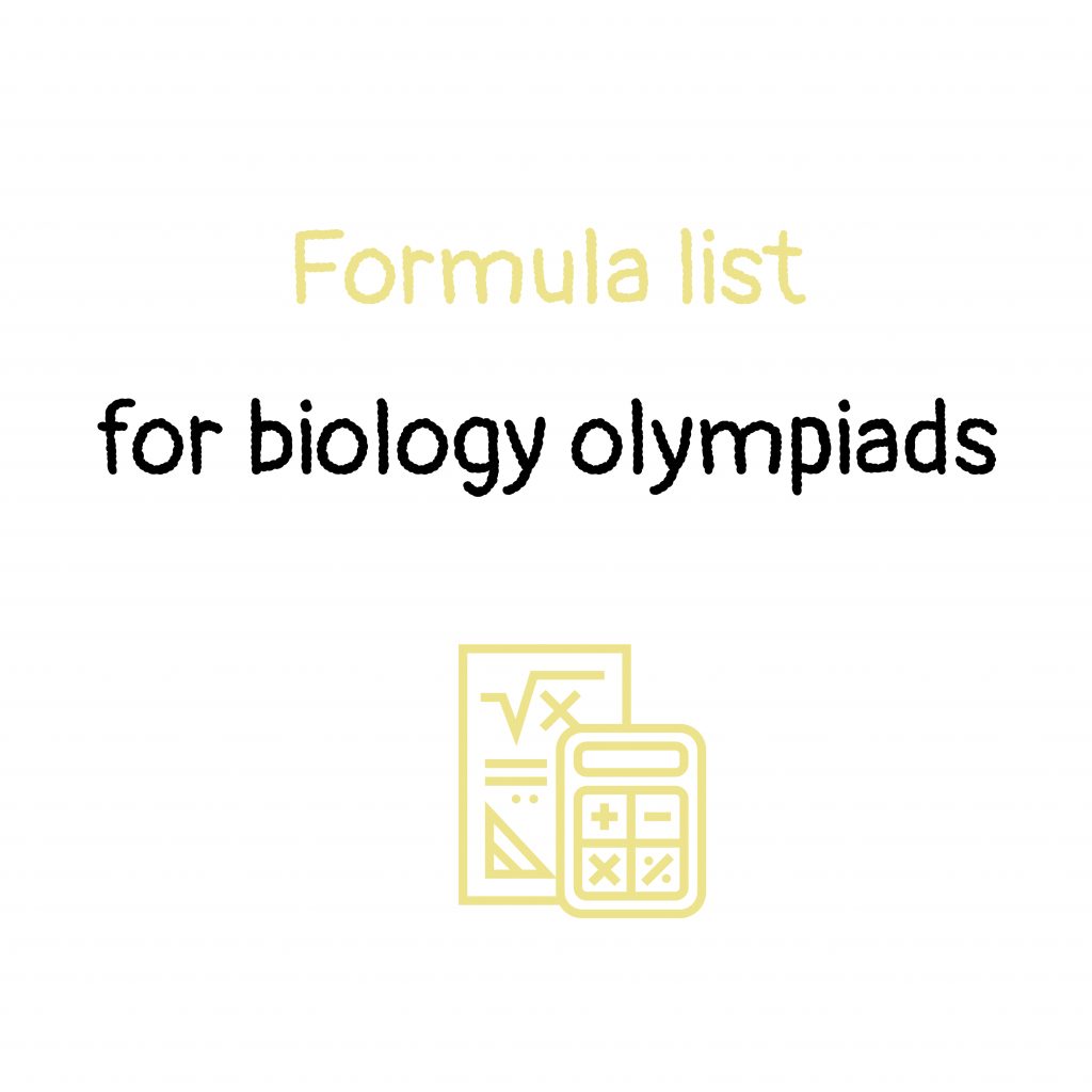 Formula List for Biology Olympiads | Biolympiads